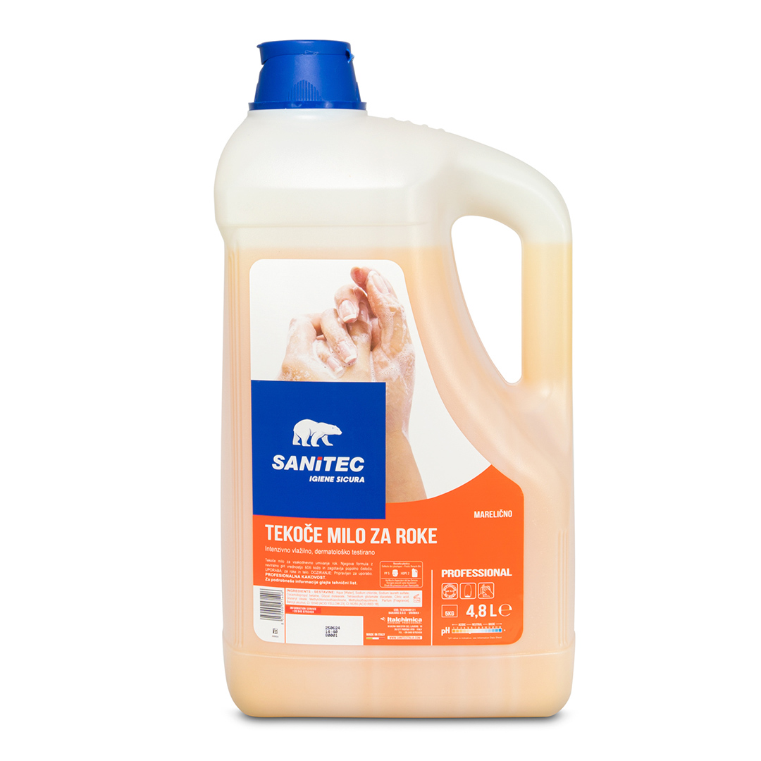 Tekoče milo 5 L, MARELIČNO, za pogosto umivanje rok | BARJANS d.o.o.