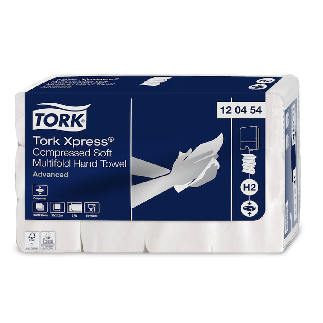 PAPIRNATE BRISAČE M, 2-slojne, bele, Tork Xpress® Compressed Soft, 2400 ...